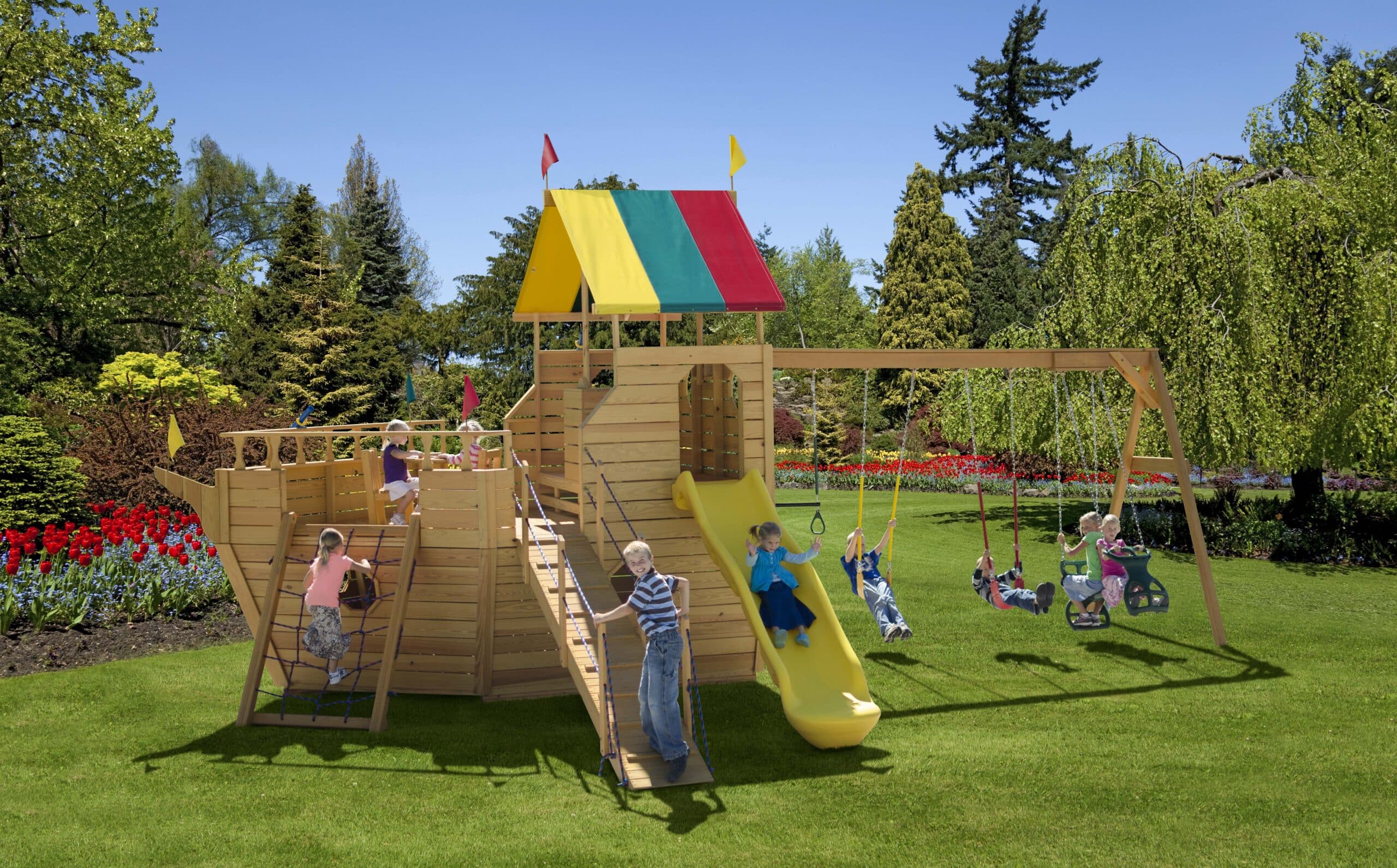 Wood Outdoor Playsets For Sale | Premier Building Solutions